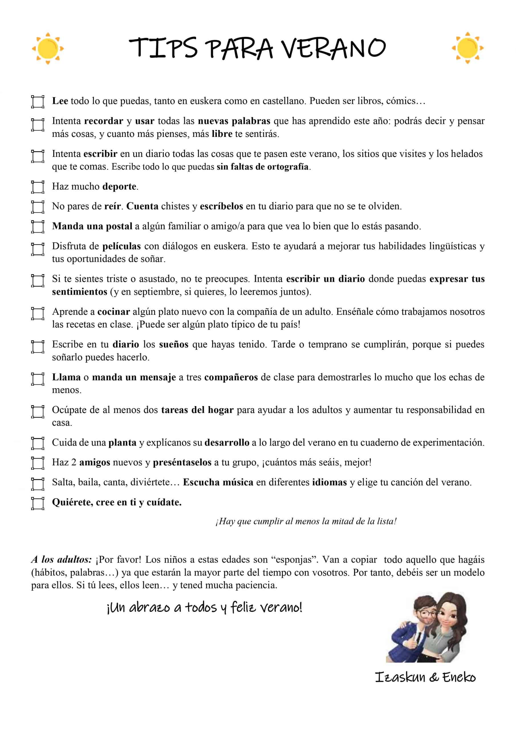 ¿TE UNES AL RETO DEL VERANO? - Colegio Ángeles Custodios